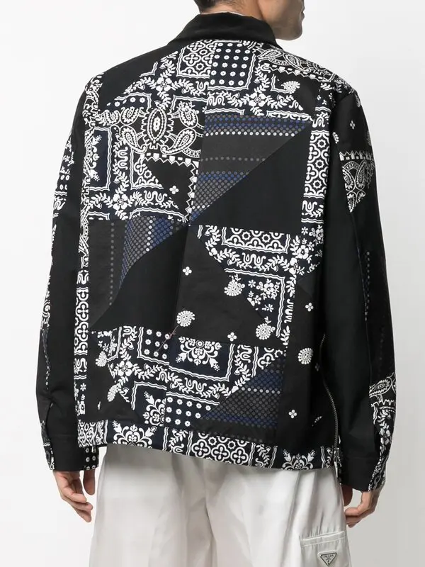 Sacai Patchwork-print Zip-up Jacket