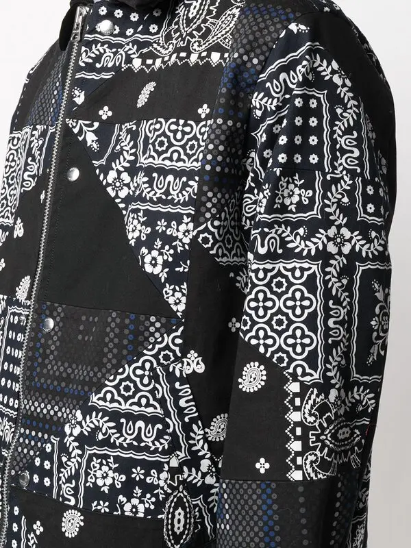 Sacai Patchwork-print Zip-up Jacket