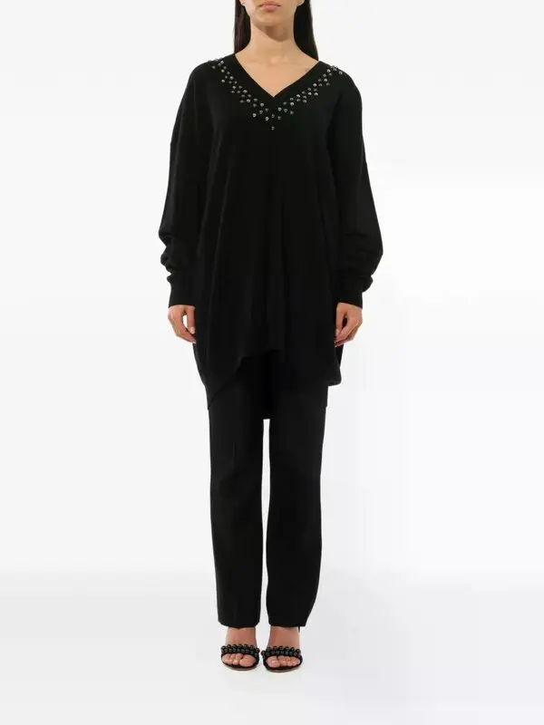 Givenchy V-neck Long-sleeve Sweater - Black