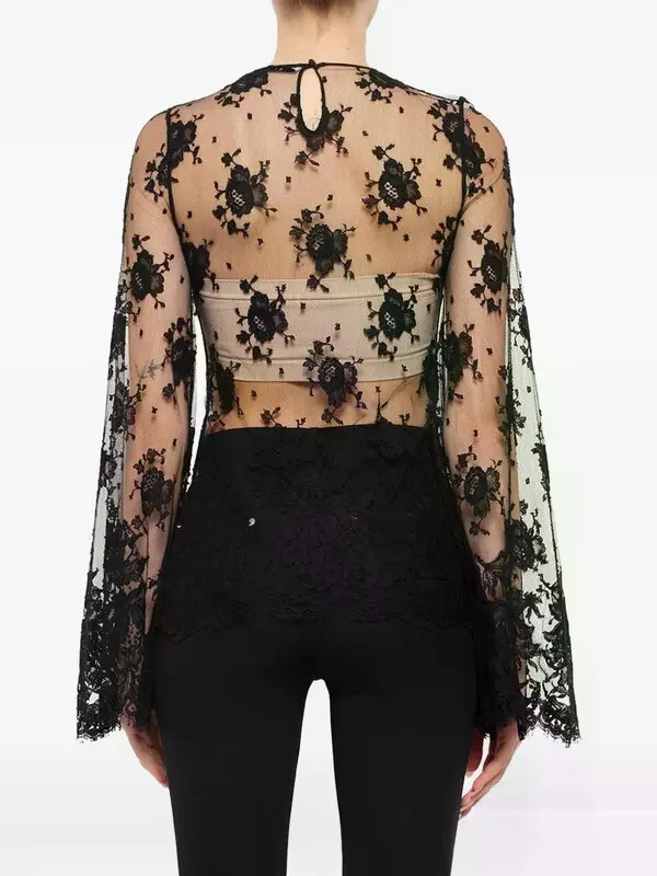 Givenchy Sheer Floral Lace Blouse
