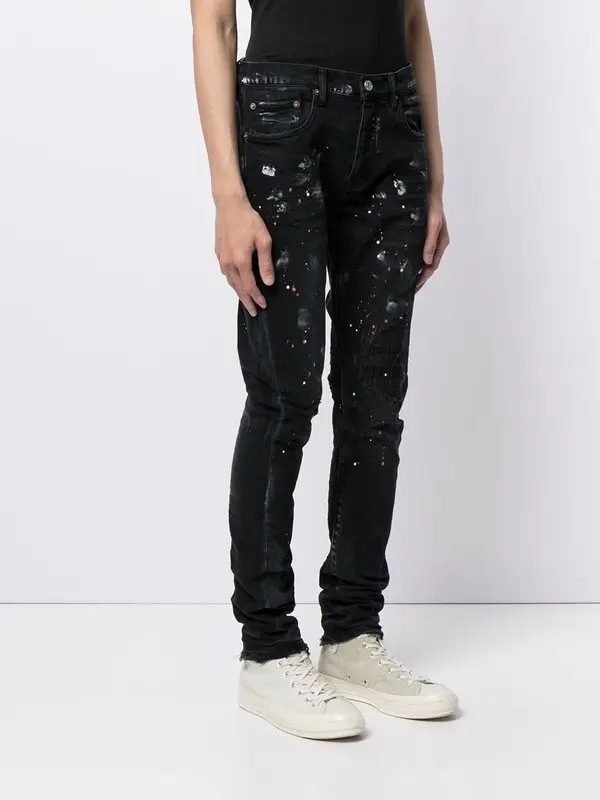 PURPLE BRAND Paint-splatter Denim Jeans