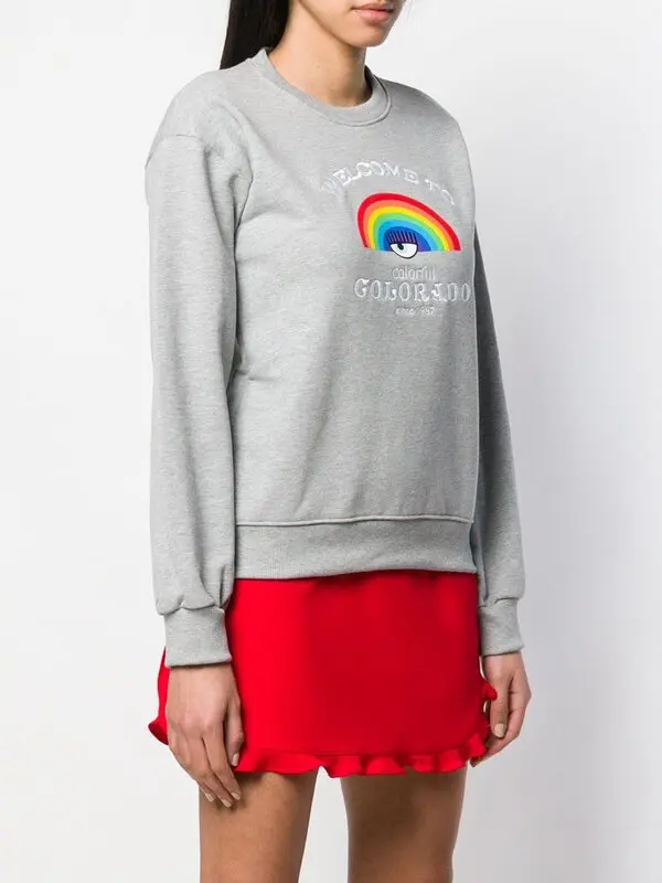 CHIARA FERRAGNI Rainbow Print Sweatshirt