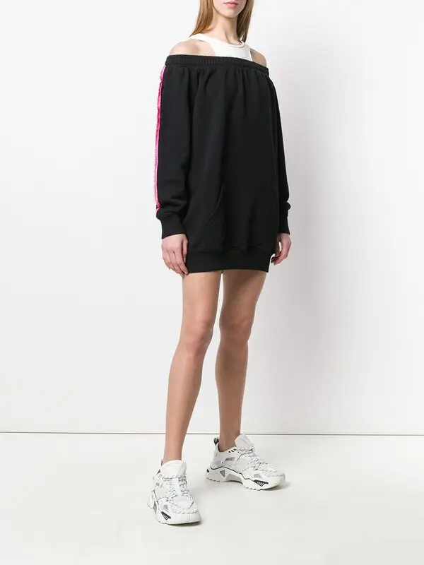 COUNTY OF MILAN Layered Sweatshirt Mini Dress