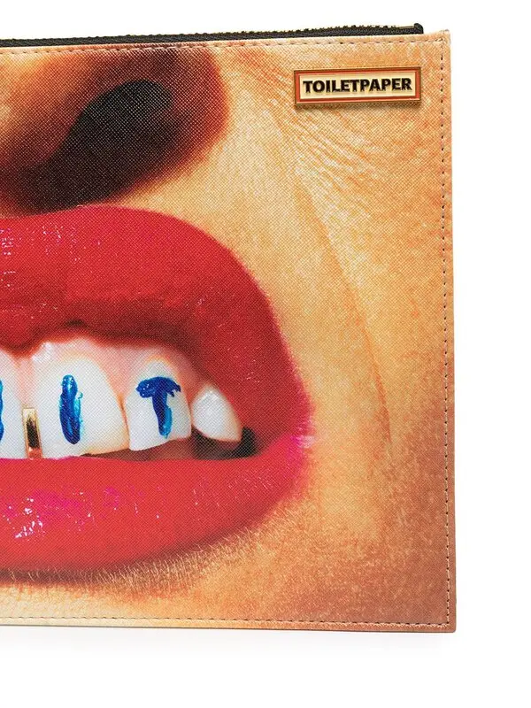SELETTI Lipstick Photograph Print Clutch
