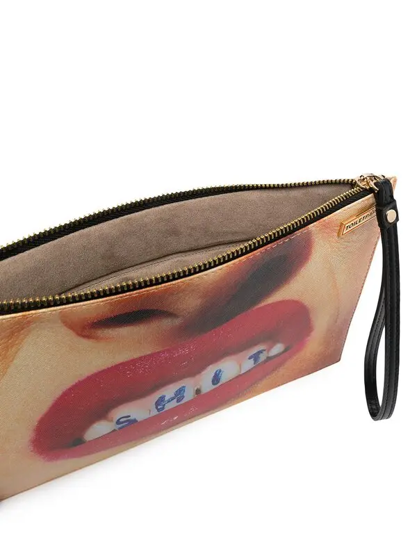 SELETTI Lipstick Photograph Print Clutch