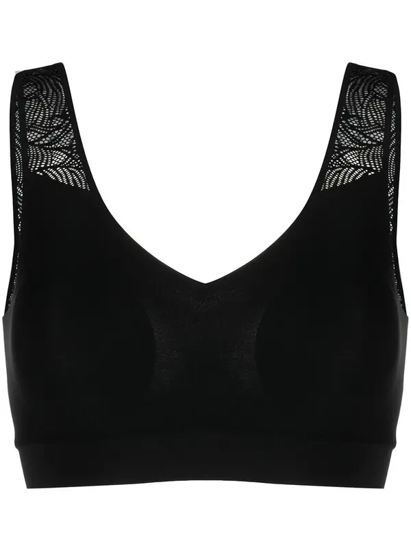 Chantelle Stretch Lace Padded Top - Black