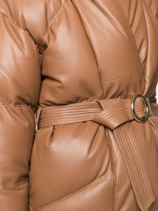 FRAME Wrap Leather Puffer Jacket