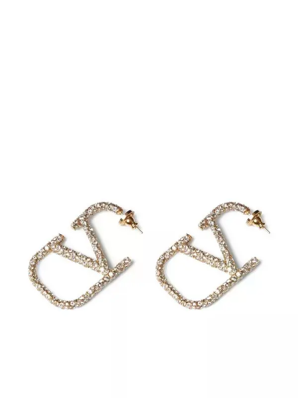 Valentino Garavani Vlogo Signature Crystal-embellished Earrings - Gold