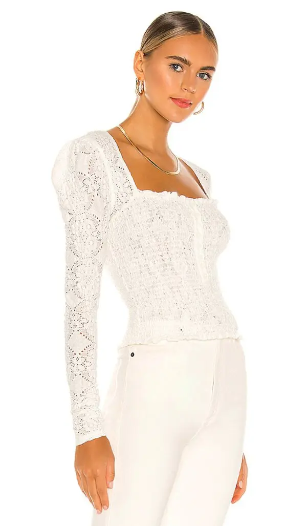 Free People Confection Top In White