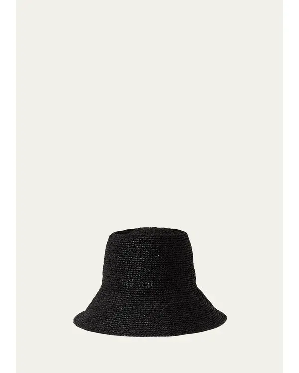 Janessa Leoné Felix Brim Straw Hat - Black