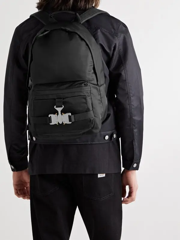 1017 Alyx 9sm Tricon Leather-Trimmed Nylon Backpack In Black - 50