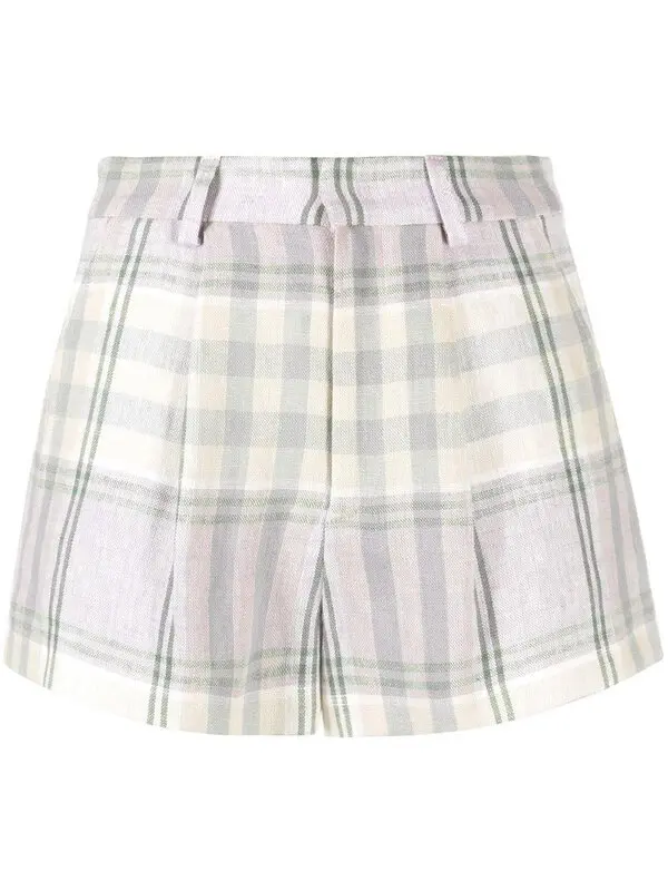 MARANT ETOILE Checked Linen Shorts