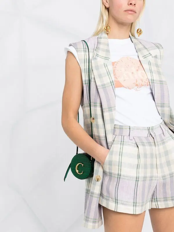 MARANT ETOILE Checked Linen Shorts