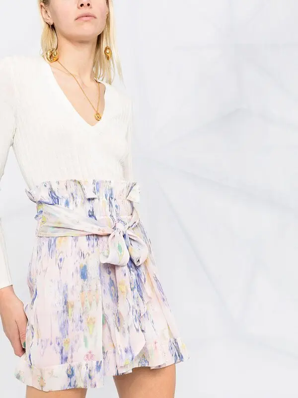 IRO PARIS Floral-print Tied-waist Skirt