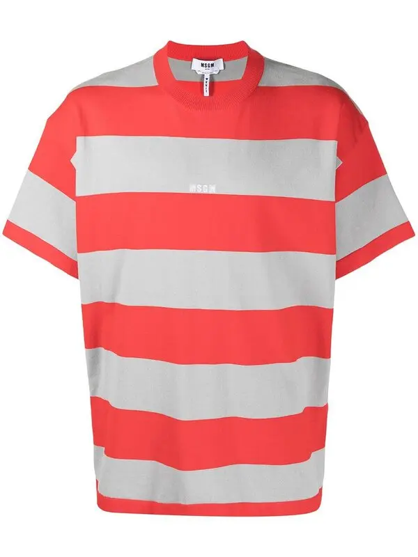 MSGM Logo-print Striped T-shirt