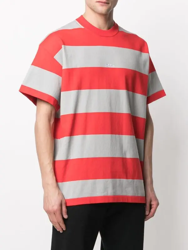 MSGM Logo-print Striped T-shirt