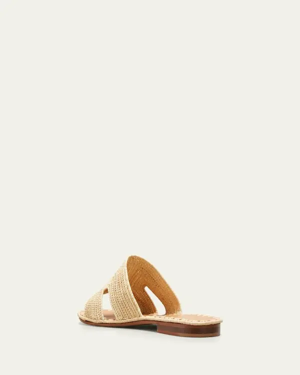 Carrie Forbes Cuadro Raffia Slide Sandals