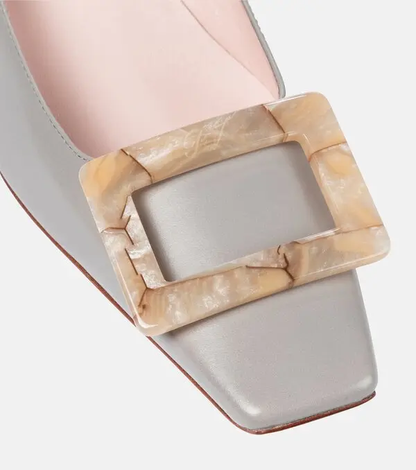 ROGER VIVIER Belle Vivier Leather Pumps - Grey