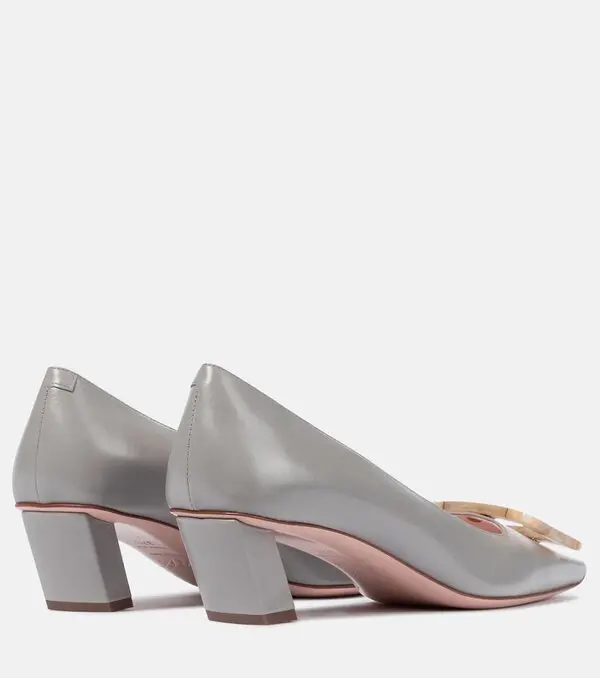 ROGER VIVIER Belle Vivier Leather Pumps - Grey
