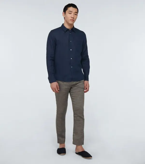 Derek Rose Monaco 2 Long-sleeved Linen Shirt
