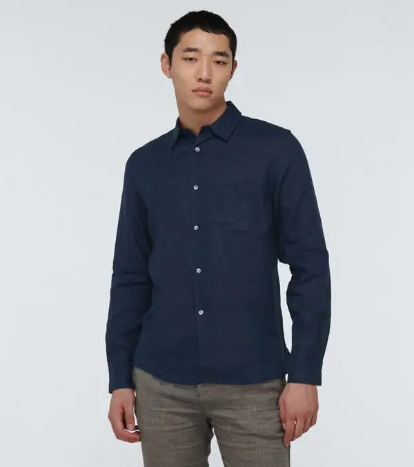 Derek Rose Monaco 2 Long-sleeved Linen Shirt