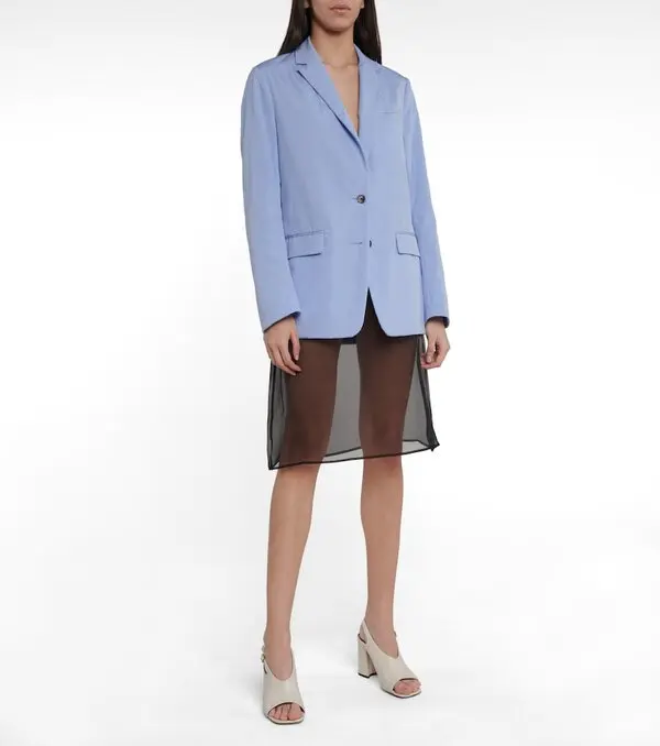 Dries Van Noten Cotton Poplin Notched Lapel Blazer