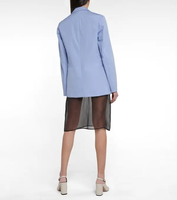 Dries Van Noten Cotton Poplin Notched Lapel Blazer