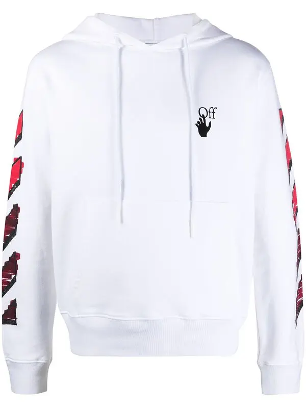 Off-White Marker Arrows Cotton Hoodie - White
