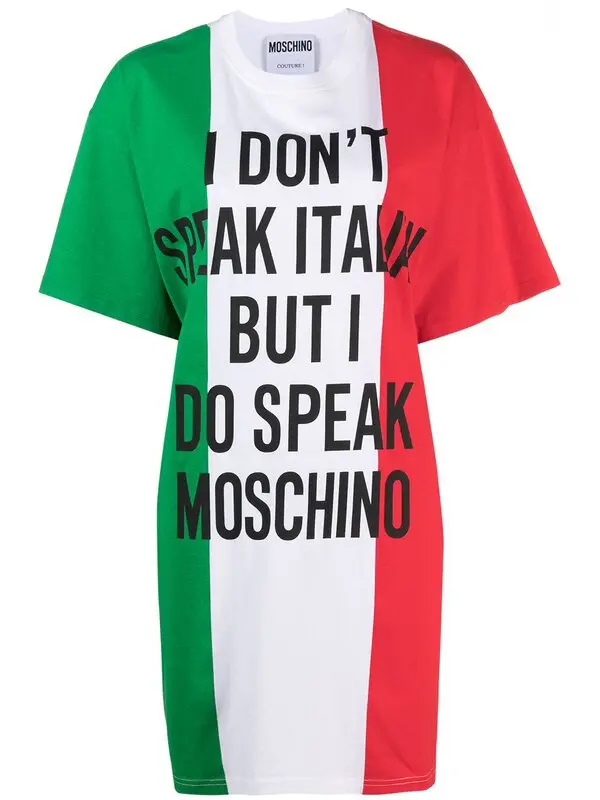 Moschino Dont Speak Itali' T-shirt Dress