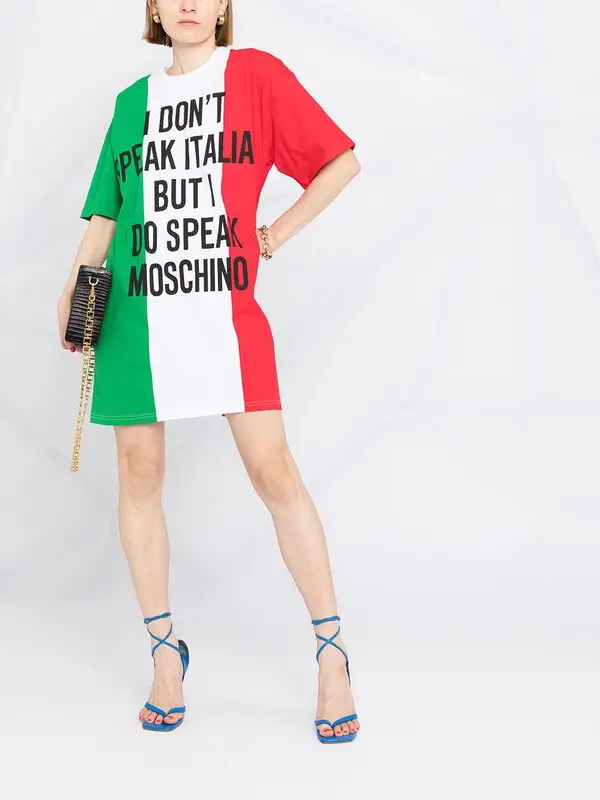 Moschino Dont Speak Itali' T-shirt Dress