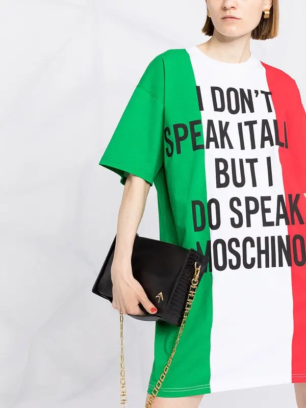 Moschino Dont Speak Itali' T-shirt Dress