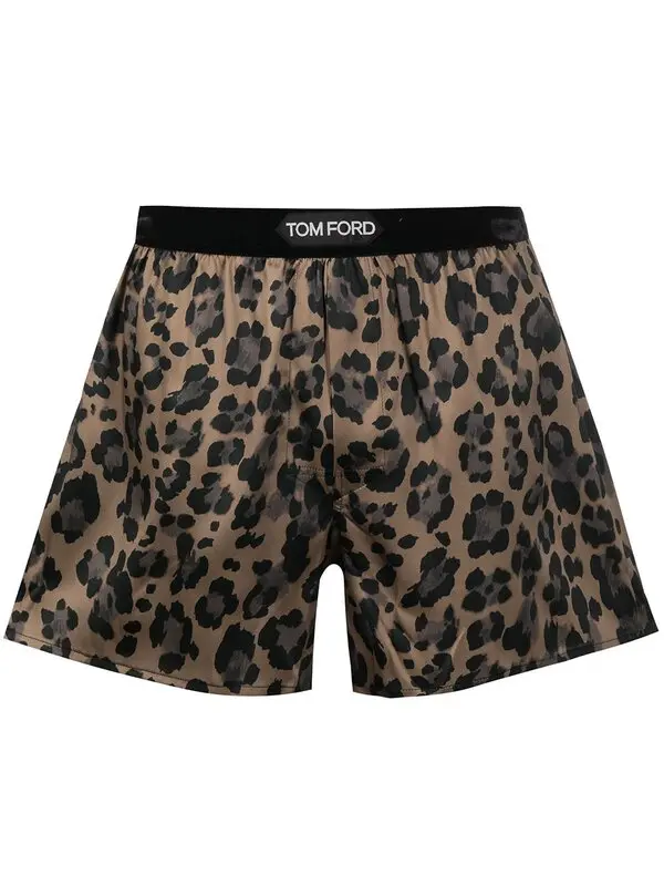 TOM FORD Leopard-print Silk Boxers