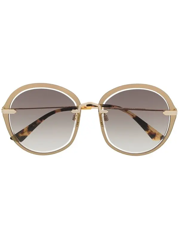 Alexander Mcqueen Round Frame Tortoiseshell Sunglasses  display picture 1