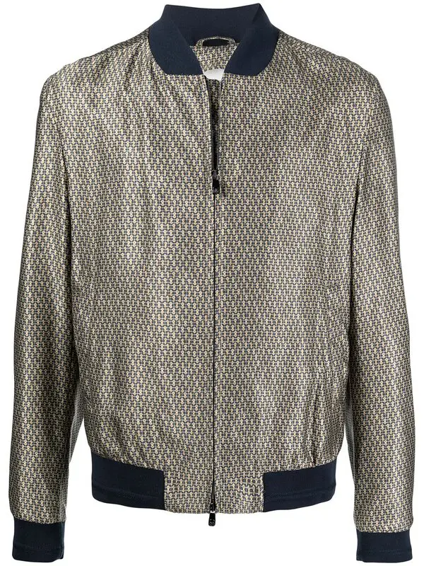 Corneliani Micro-print Bomber Jacket