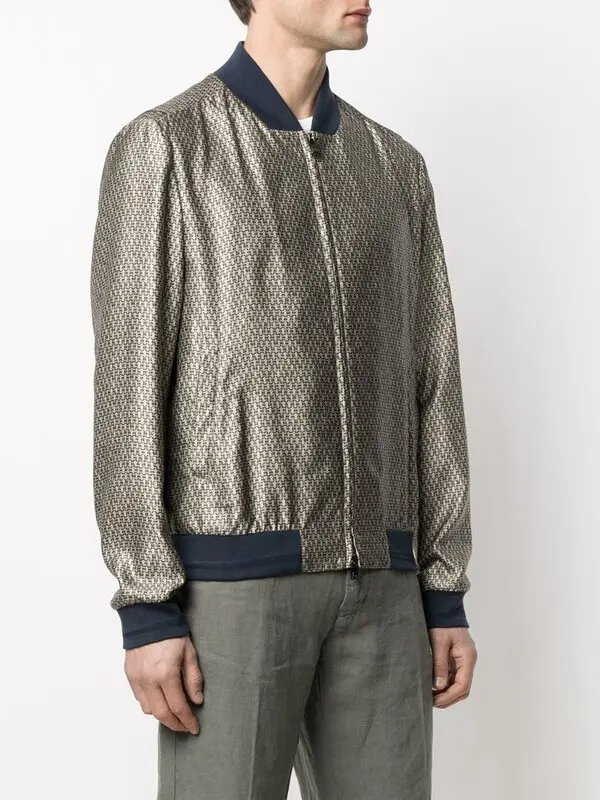 Corneliani Micro-print Bomber Jacket