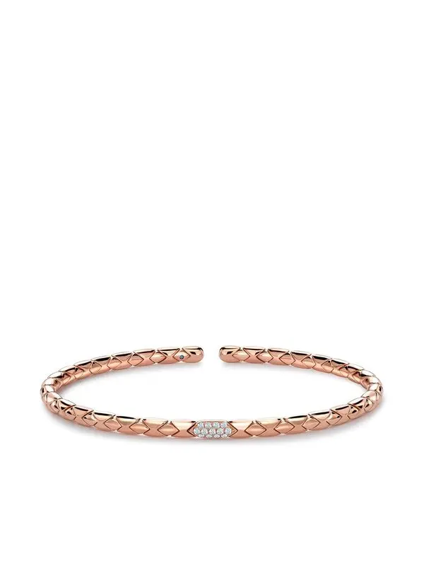 PRAGNELL 18kt Rose Gold Diamond Bangle Bracelet - Pink
