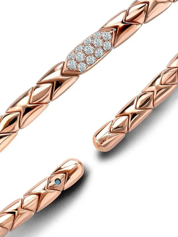 PRAGNELL 18kt Rose Gold Diamond Bangle Bracelet - Pink