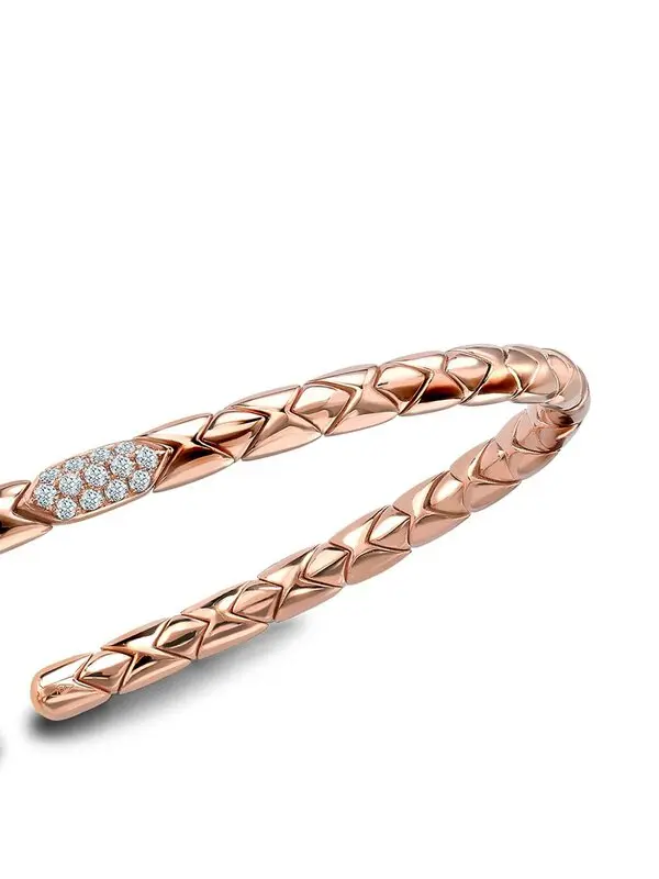 PRAGNELL 18kt Rose Gold Diamond Bangle Bracelet - Pink