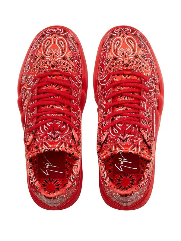 GIUSEPPE ZANOTTI Talon Bandana-print Sneakers - Red