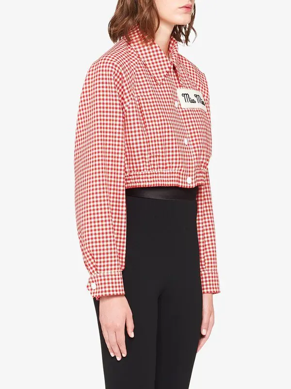 Miu Miu Gingham-check Cropped Jacket