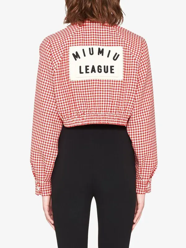 Miu Miu Gingham-check Cropped Jacket