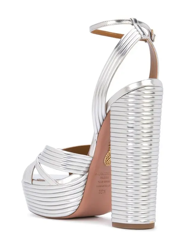 AQUAZZURA Sundance Plateau Sandals - Silver