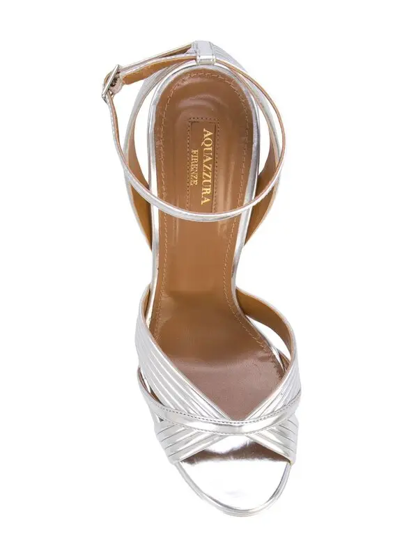 AQUAZZURA Sundance Plateau Sandals - Silver