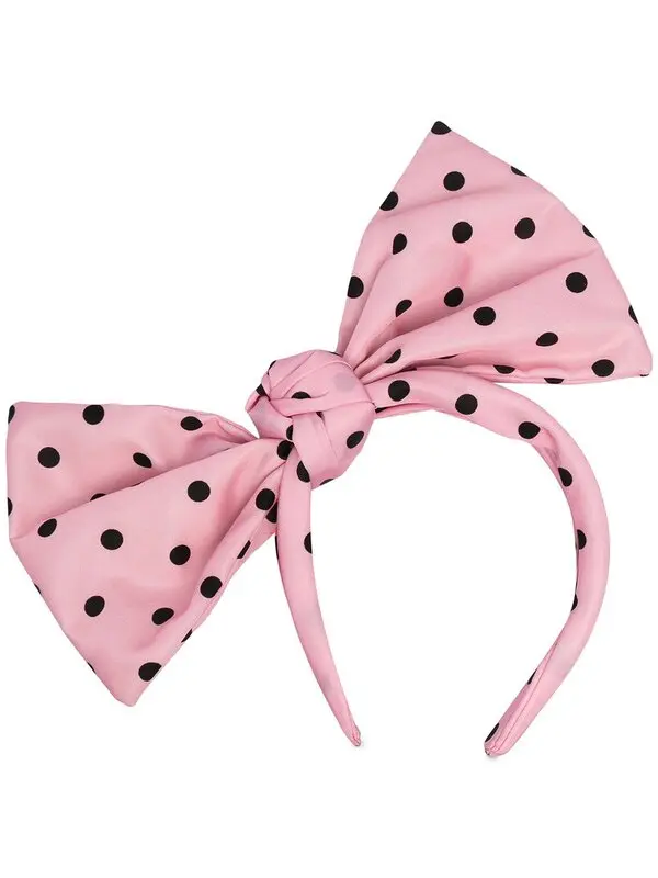Red Valentino Polka Dot Bow-embellished Headband