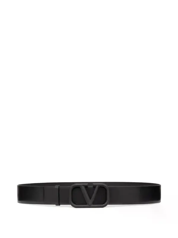 Valentino Garavani Vlogo Signature Leather Belt - Black