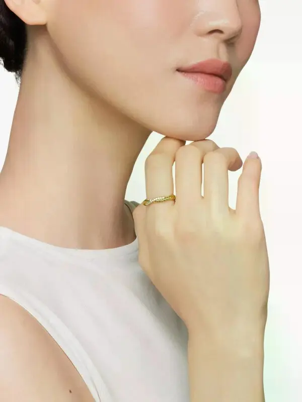 David Yurman 18kt Yellow Petite Infinity Diamond Band Ring - Gold