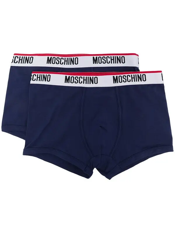 Moschino Logo Waistband Boxers - Blue
