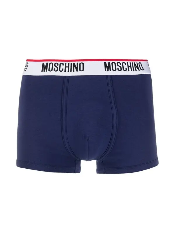 Moschino Logo Waistband Boxers - Blue