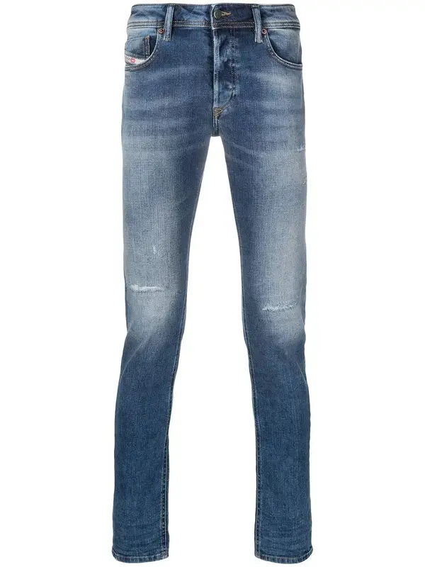 DIESEL Sleeker Mid-rise Slim-cut Jeans