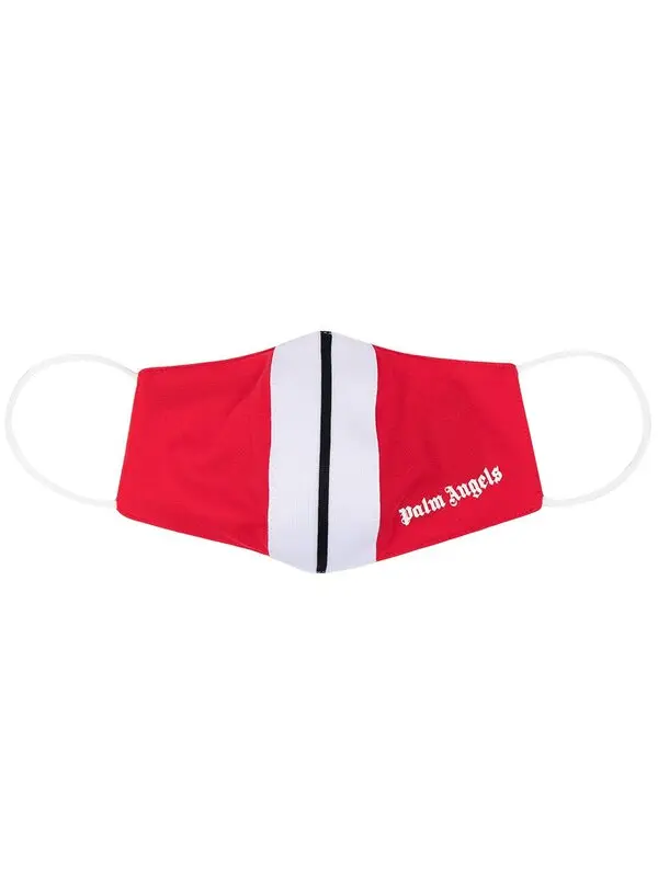 Palm Angels Stripe Detail Face Mask - Red